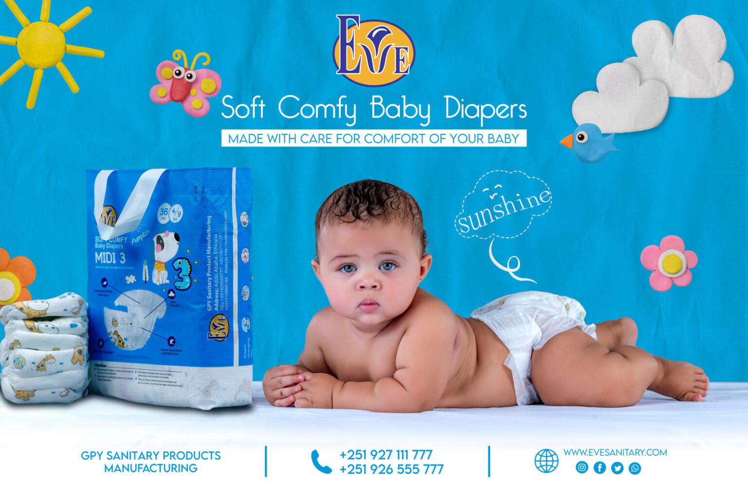 EVE Hygiene Products Ethiopia | Sanitary Pads & Baby Diapers